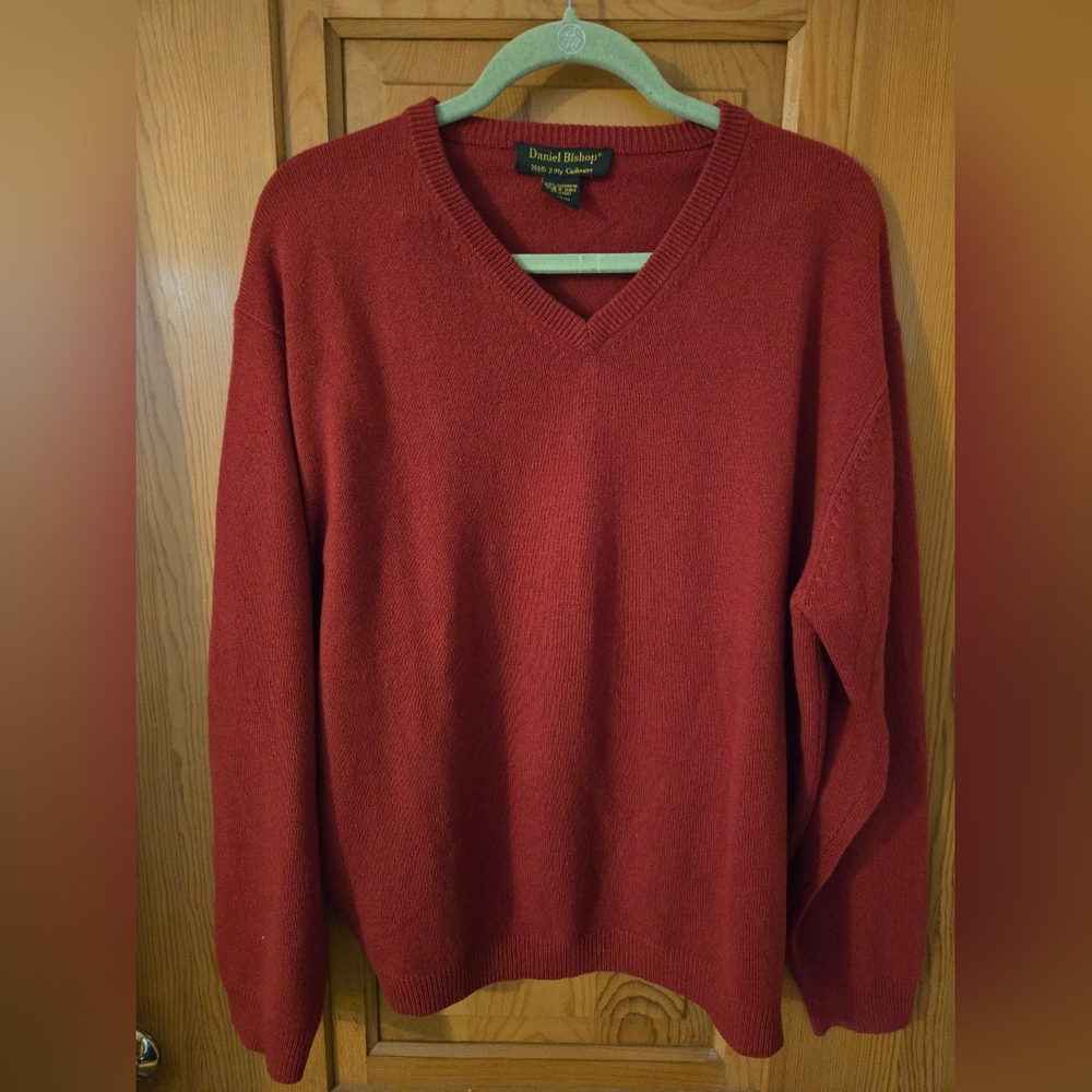 Daniel Bishop 100% Two Ply Cashmere Mens Large Red - Gem